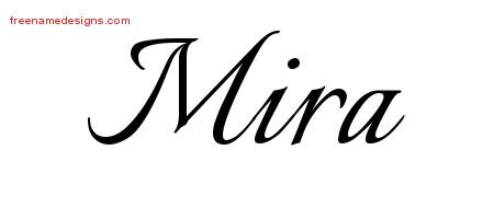 Calligraphic Name Tattoo Designs Mira Download Free - Free Name Designs