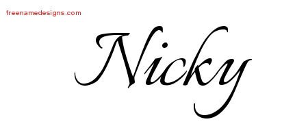 Calligraphic Name Tattoo Designs Nicky Download Free - Free Name Designs