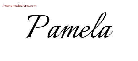 Calligraphic Name Tattoo Designs Pamela Download Free - Free Name Designs