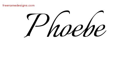 Calligraphic Name Tattoo Designs Phoebe Download Free - Free Name Designs