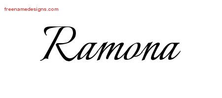 Calligraphic Name Tattoo Designs Ramona Download Free - Free Name Designs