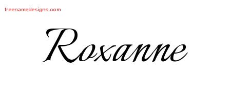 Calligraphic Name Tattoo Designs Roxanne Download Free - Free Name Designs