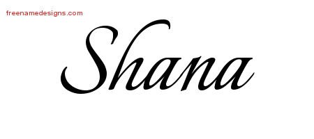 Calligraphic Name Tattoo Designs Shana Download Free - Free Name Designs