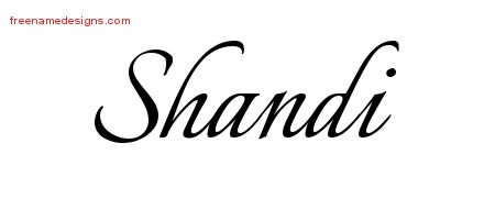 Calligraphic Name Tattoo Designs Shandi Download Free - Free Name Designs