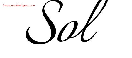 Calligraphic Name Tattoo Designs Sol Download Free - Free Name Designs