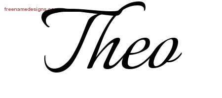 Calligraphic Name Tattoo Designs Theo Download Free - Free Name Designs