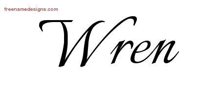 Calligraphic Name Tattoo Designs Wren Download Free - Free Name Designs