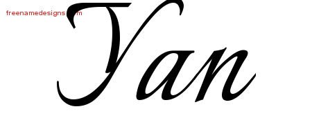 Calligraphic Name Tattoo Designs Yan Download Free - Free Name Designs