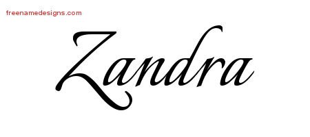 Calligraphic Name Tattoo Designs Zandra Download Free - Free Name Designs