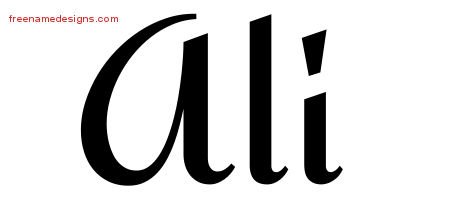 Calligraphic Stylish Name Tattoo Designs Ali Download Free - Free Name ...