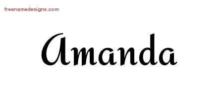 Calligraphic Stylish Name Tattoo Designs Amanda Download Free - Free ...