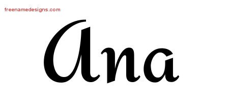 Calligraphic Stylish Name Tattoo Designs Ana Download Free - Free Name ...