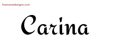 Calligraphic Stylish Name Tattoo Designs Carina Download Free - Free ...