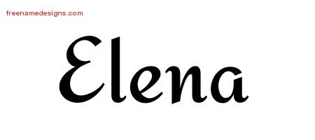 Calligraphic Stylish Name Tattoo Designs Elena Download Free - Free ...