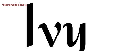 Calligraphic Stylish Name Tattoo Designs Ivy Download Free - Free Name ...