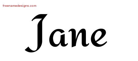Calligraphic Stylish Name Tattoo Designs Jane Download Free - Free Name ...