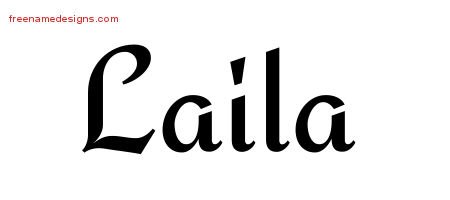 Calligraphic Stylish Name Tattoo Designs Laila Download Free - Free ...