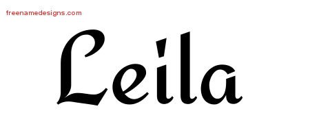 Calligraphic Stylish Name Tattoo Designs Leila Download Free - Free ...