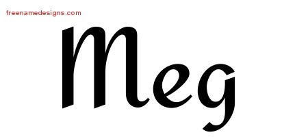 Calligraphic Stylish Name Tattoo Designs Meg Download Free - Free Name ...