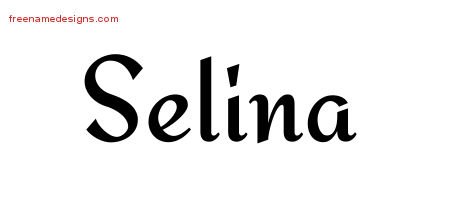 Calligraphic Stylish Name Tattoo Designs Selina Download Free - Free ...