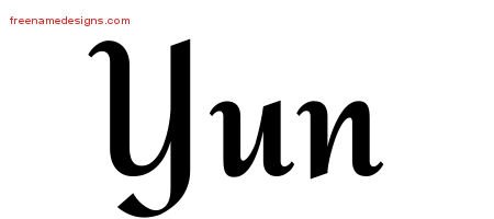Calligraphic Stylish Name Tattoo Designs Yun Download Free - Free Name ...