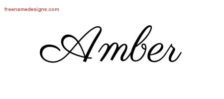 Classic Name Tattoo Designs Amber Graphic Download - Free Name Designs