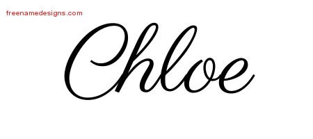 Classic Name Tattoo Designs Chloe Graphic Download - Free Name Designs
