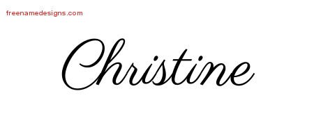 Classic Name Tattoo Designs Christine Graphic Download - Free Name Designs
