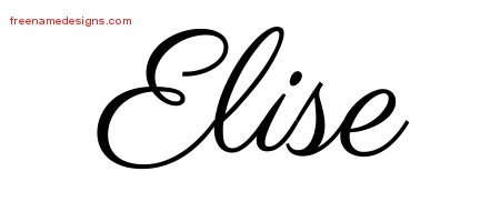 Classic Name Tattoo Designs Elise Graphic Download - Free Name Designs