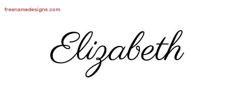 Classic Name Tattoo Designs Elizabeth Graphic Download - Free Name Designs