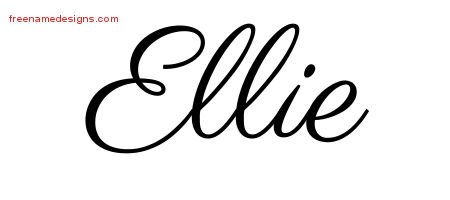 Classic Name Tattoo Designs Ellie Graphic Download - Free Name Designs