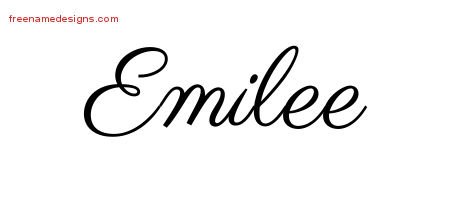 Classic Name Tattoo Designs Emilee Graphic Download - Free Name Designs