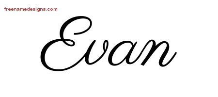Classic Name Tattoo Designs Evan Graphic Download - Free Name Designs
