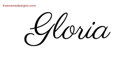 Classic Name Tattoo Designs Gloria Graphic Download - Free Name Designs