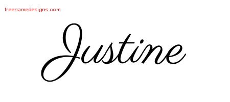 Classic Name Tattoo Designs Justine Graphic Download - Free Name Designs