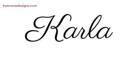 Classic Name Tattoo Designs Karla Graphic Download - Free Name Designs