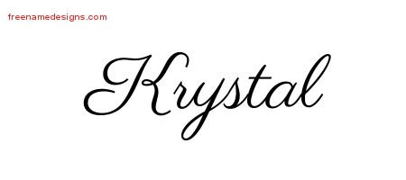 Classic Name Tattoo Designs Krystal Graphic Download - Free Name Designs