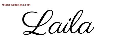 Classic Name Tattoo Designs Laila Graphic Download - Free Name Designs