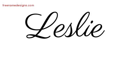 Classic Name Tattoo Designs Leslie Graphic Download - Free Name Designs