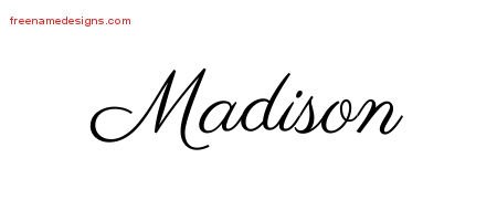 Classic Name Tattoo Designs Madison Graphic Download - Free Name Designs