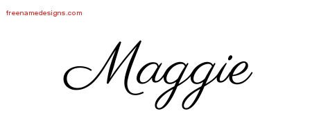 Classic Name Tattoo Designs Maggie Graphic Download - Free Name Designs