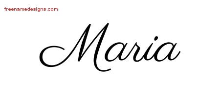 Classic Name Tattoo Designs Maria Graphic Download - Free Name Designs