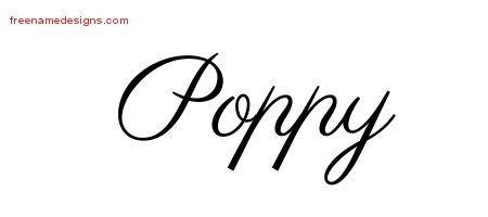 Classic Name Tattoo Designs Poppy Graphic Download - Free Name Designs