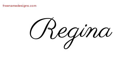 Classic Name Tattoo Designs Regina Graphic Download - Free Name Designs