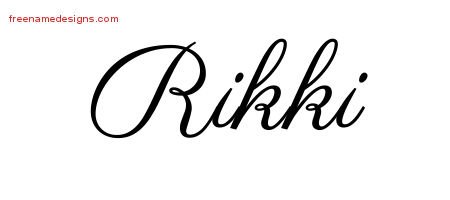 Classic Name Tattoo Designs Rikki Graphic Download - Free Name Designs