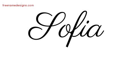 Classic Name Tattoo Designs Sofia Graphic Download - Free Name Designs