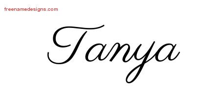 Classic Name Tattoo Designs Tanya Graphic Download - Free Name Designs