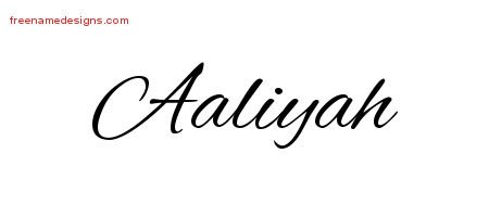 Cursive Name Tattoo Designs Aaliyah Download Free - Free Name Designs
