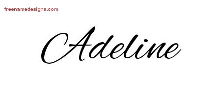 Cursive Name Tattoo Designs Adeline Download Free - Free Name Designs