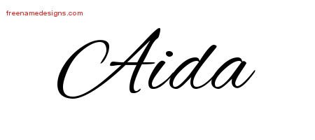 Cursive Name Tattoo Designs Aida Download Free - Free Name Designs
